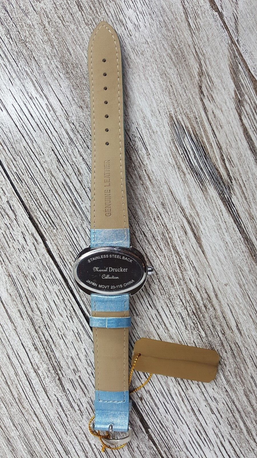 Marcel Drucker Collection East West Oval Strap Blue Band Watch (NEW) | eBay