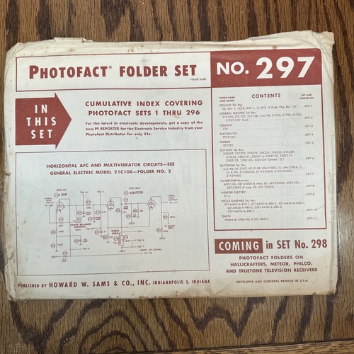 Sams Photofact Television Folder Set 297 | eBay