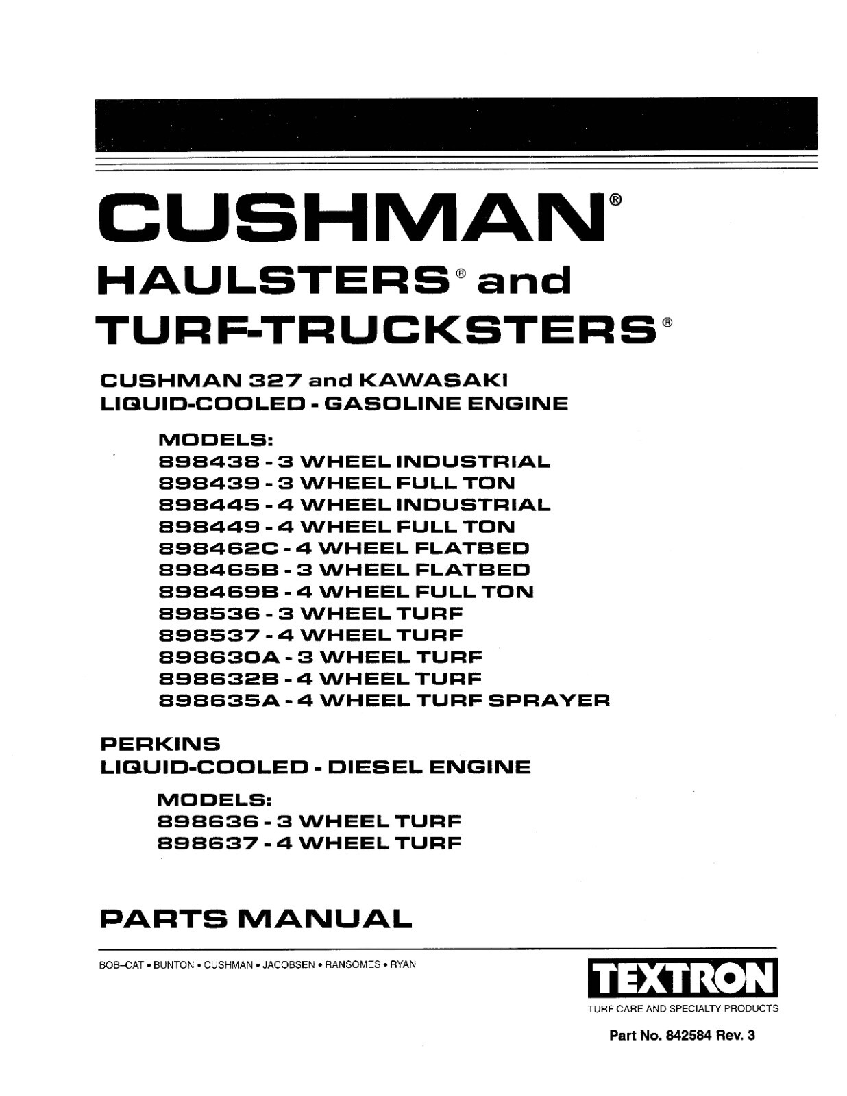 327 Haulters & Turf-Trucksters Gas Diesel Engines Parts Manual Fits ...