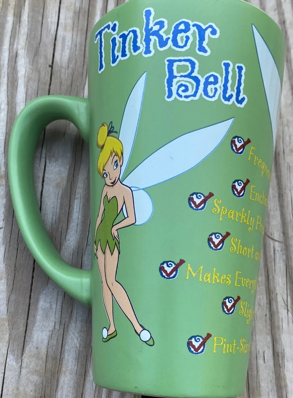 Disney Store Tinker Bell Tinkerbell 6" Tall Ceramic Coffee Mug Cup ...