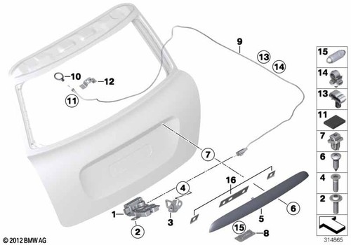 MINI Genuine Trunk Lid Lock Replacement Fits R50 R53 R56 R56 LCI R59 ...
