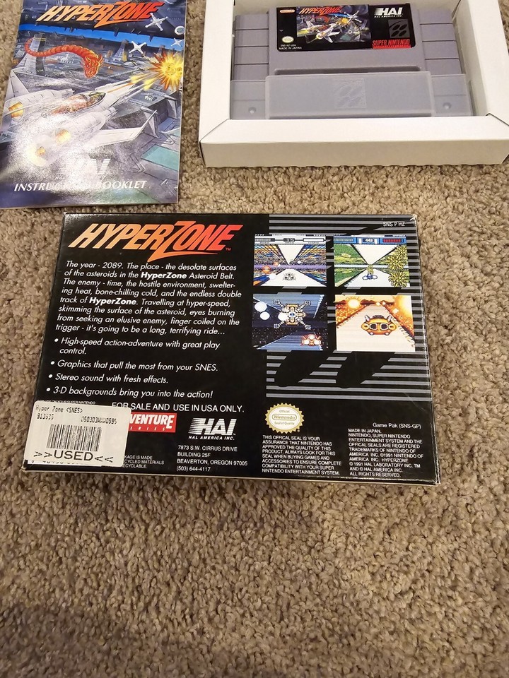 HyperZone (Super Nintendo Entertainment System, 1991) SNES Complete W/ Manual 40458855029 | eBay
