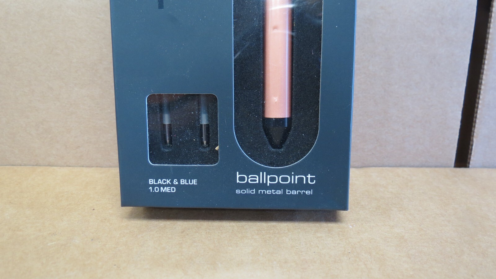 TUL 0319 BLACK & BLUE 1.0 MED SOLID METAL BARREL BALLPOINT PEN NEW ...