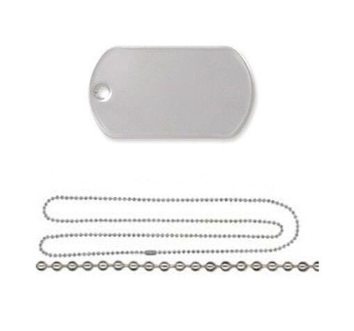1 Blank Stainless Steel DOG TAG ~ Plus~ 1 NPS Ball Chain Necklace (30 ...
