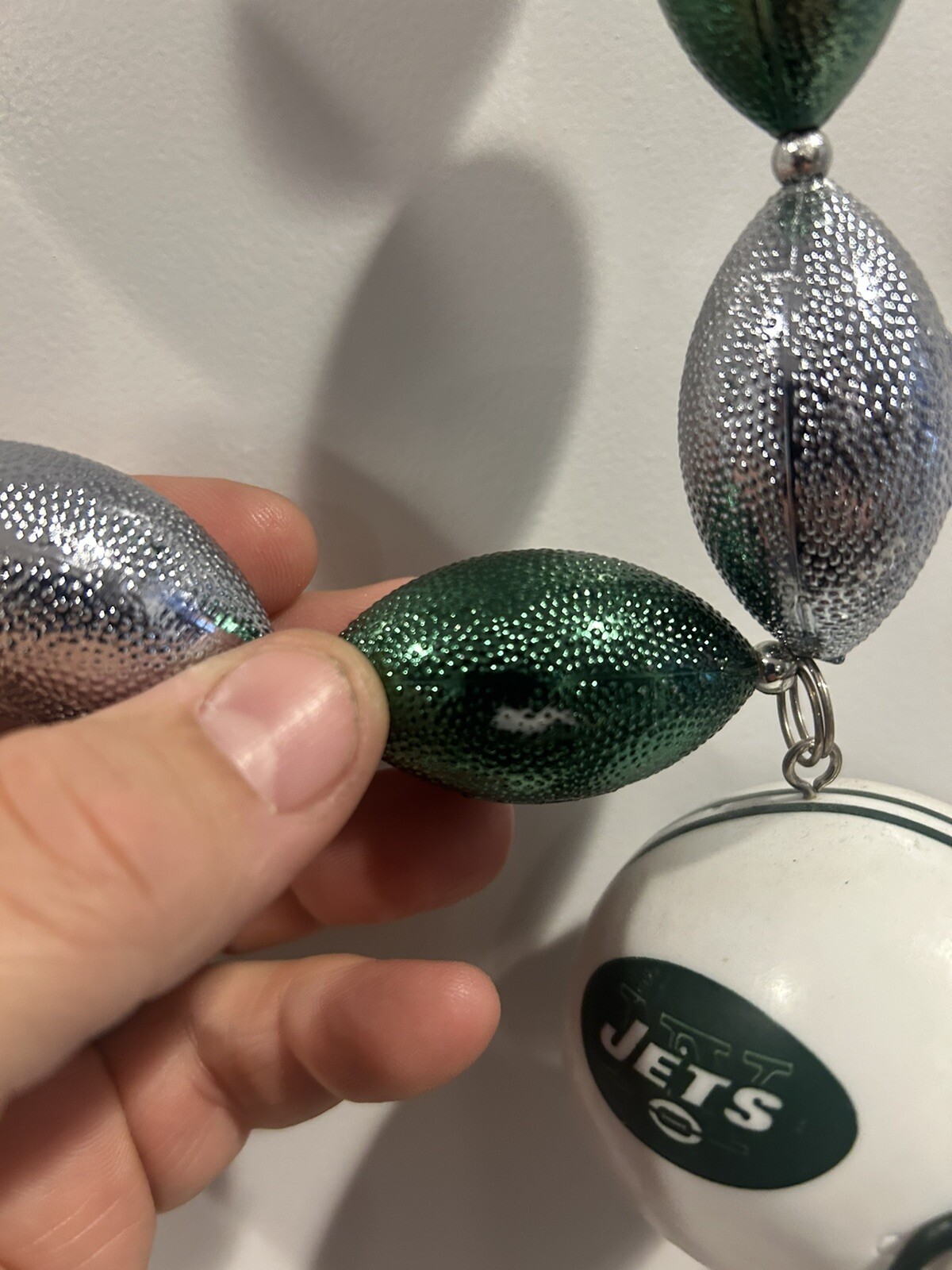 New York Jets Fan Chain Necklace Bling Footballs & Helmet Mardi Gras ...