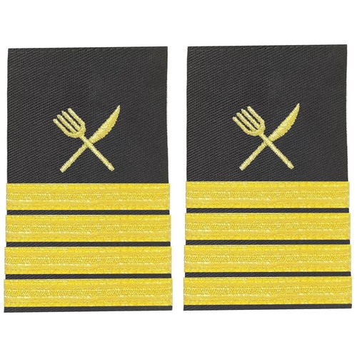 BuyStripes Chef Uniform Shoulder Board Epaulets Gold Knife & Fork ...