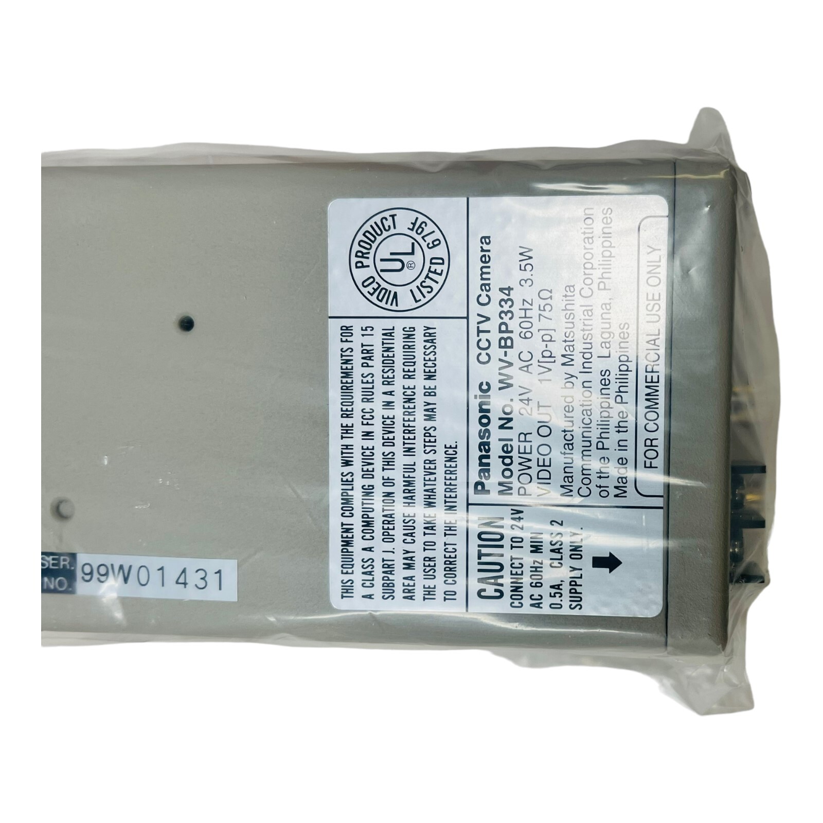 Panasonic+WV-BP334+1%2F3%22+B%26W+CCD+Surveillance+Camera for sale ...