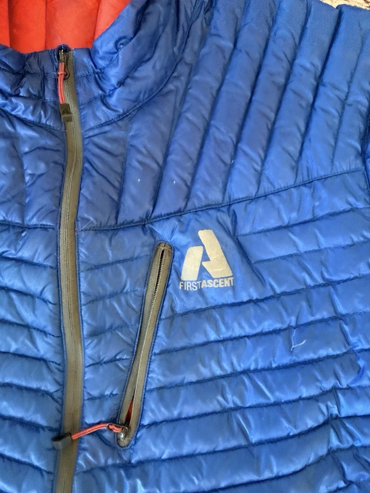 Eddie Bauer Men's XL Blue Wide Channel Hooded Jacket Down Puffer, Full ...