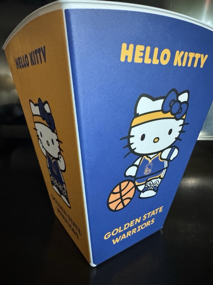 Limited Edition Warriors X Hello Kitty Large Popcorn Bucket 💙💛 | eBay