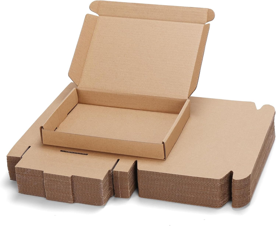 Shipping Boxes Bulk 7X5X1 Inch 25 Pack Brown Tab Lock Tuck Top Mailer ...