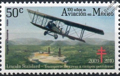 LINCOLN STANDARD Biplane Aircraft Stamp (100 Years of Aviation in ...