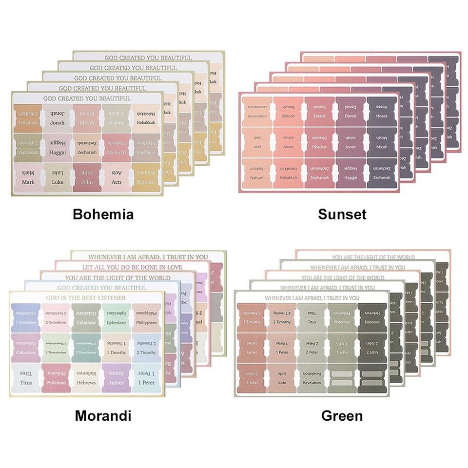 5 Sheet Bible Index Label Sticker Self-Adhesive Paper Tabs Study Tool ...