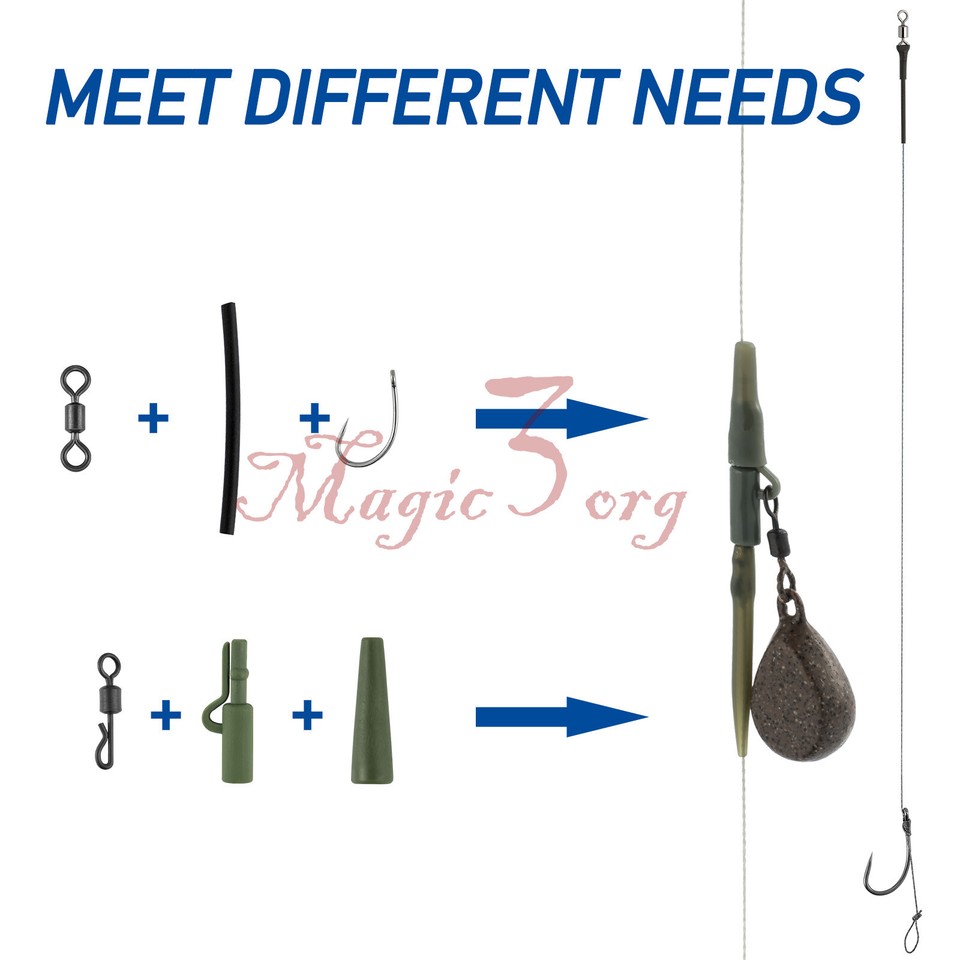 278pcs Carp Fishing Accessories Kit Tackle Box Set Jig-Hooks Swivels ...