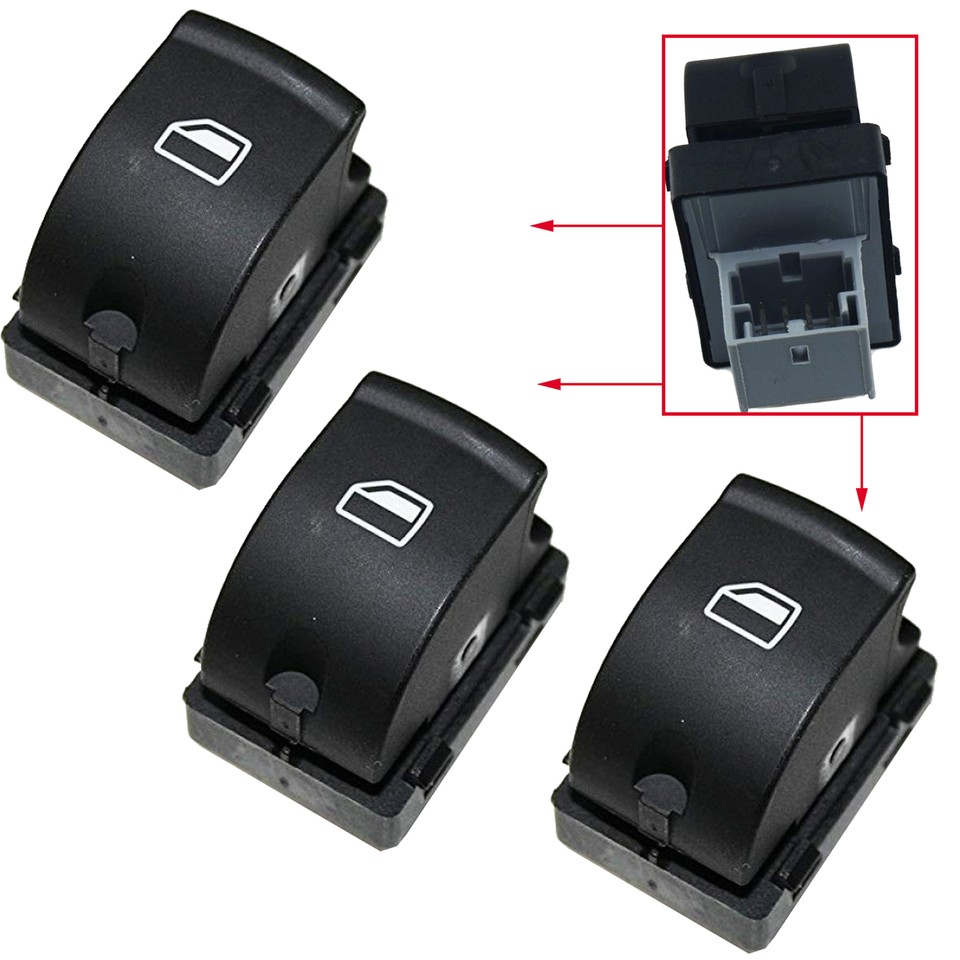 Set Di 3 Pulsanti Alza Vetro Anteriore Posteriore Per AUDI A3 A6 Q7 ...