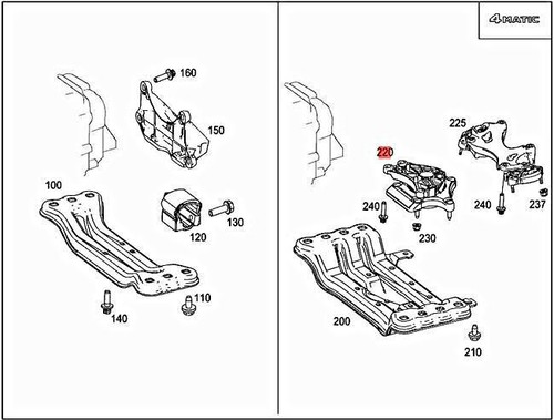 Genuine MERCEDES Glc Vito Mixto Tourer A205 Rear Transmission mount ...