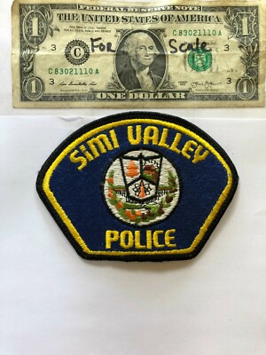 Simi Valley California Police Patch Un-sewn great shape | eBay