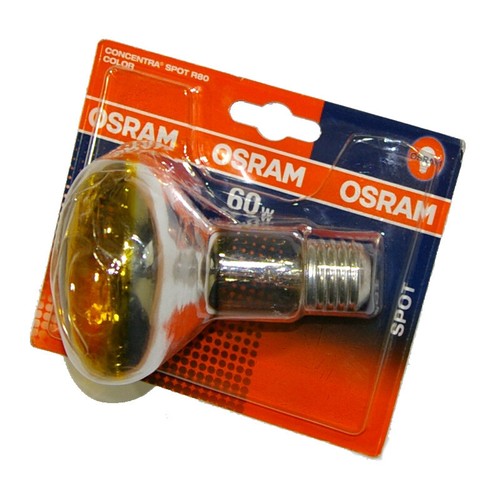 1 X Osram Reflector Bulbs R80 60W Yellow E27 Bulbs Concentra Spot Color ...