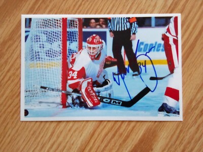 MANNY LEGACE Autographed 4x6 Photo Detroit Red Wings Signed NHL | eBay