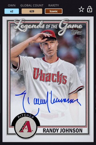 Topps BUNT DIGITAL Legends of the Game 2023 RANDY JOHNSON Sig ICONIC ...