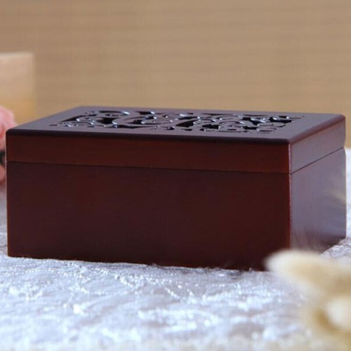 Vintage Wood Square Music Box Hollowing Out Xmas Birthday Party Present ...