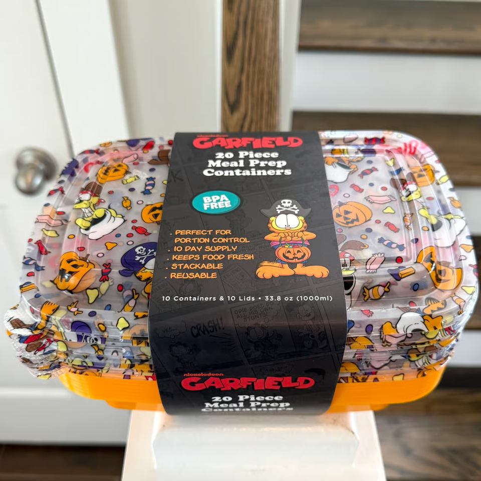 Garfield HALLOWEEN 20 Piece Meal Prep Containers BPA FREE 33.8 oz NWT ...