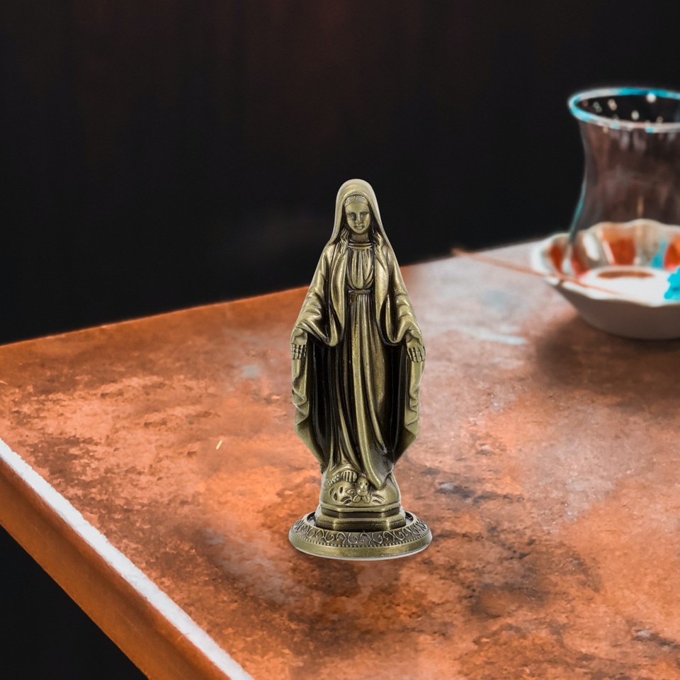 Mary Sculpture Miniature Mary Statue Ornament Church Desktop Decoration ...