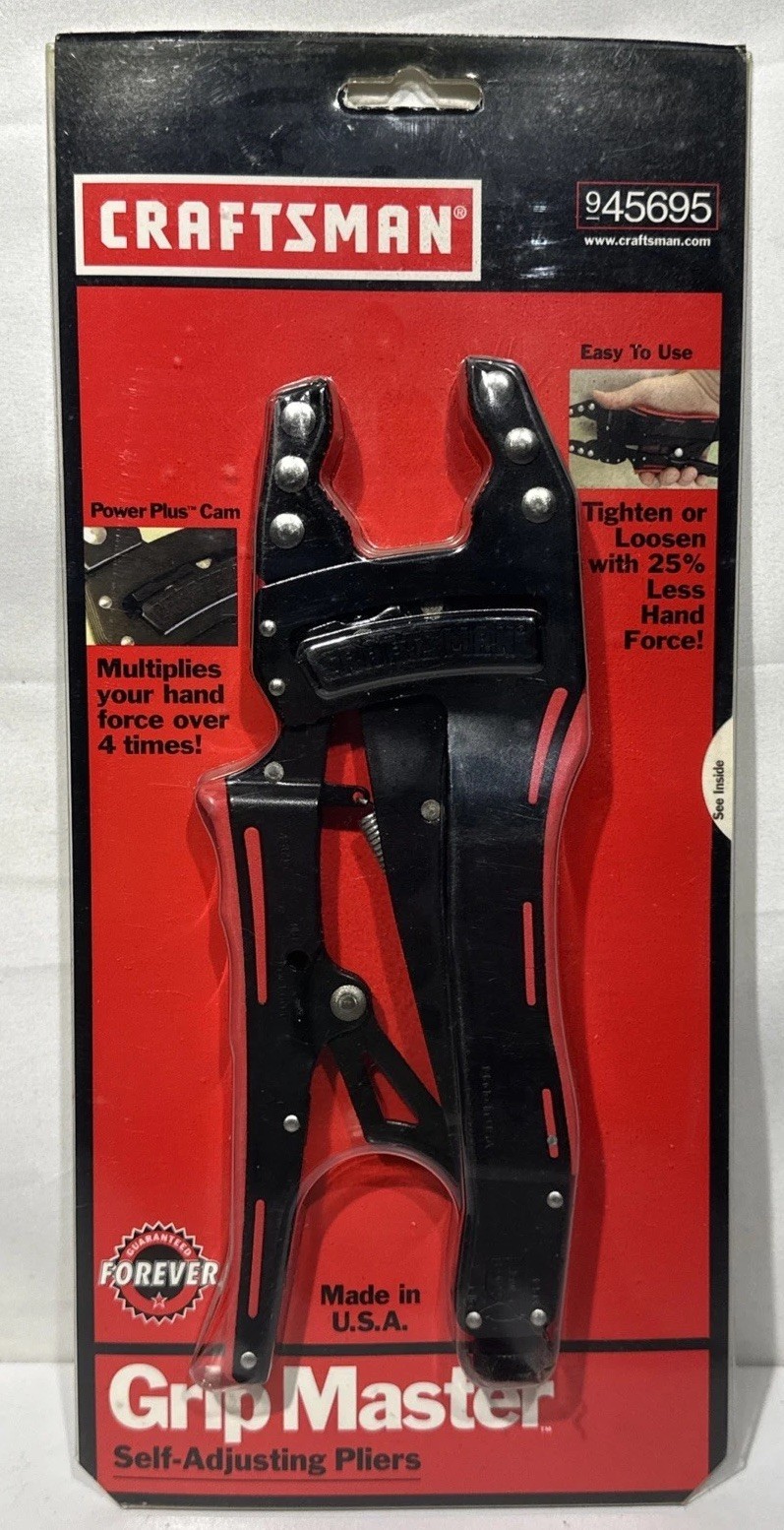 NOS Vintage SEARS Craftsman Grip Master Self Adjusting Pliers 45695 USA ...