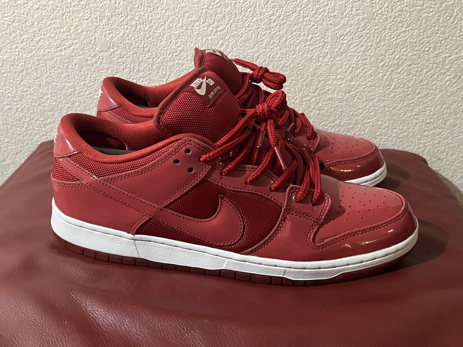 Nike Dunk Low SB Red Patent Leather 2015 Size 12 Used 304292-616 | eBay