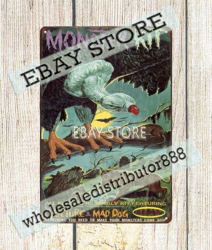 MONSTER MODEL KIT VULTURE MAD DOG horror memorabilia metal tin sign ...