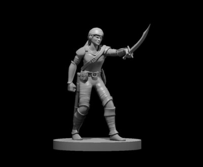 Bandit Female Rogue Commoner Fighter NPC 28mm Scale DND D&D Tabletop ...