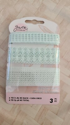 Gwen Studios mint green fancy trim 2 yard each 6 yards total sewing ...