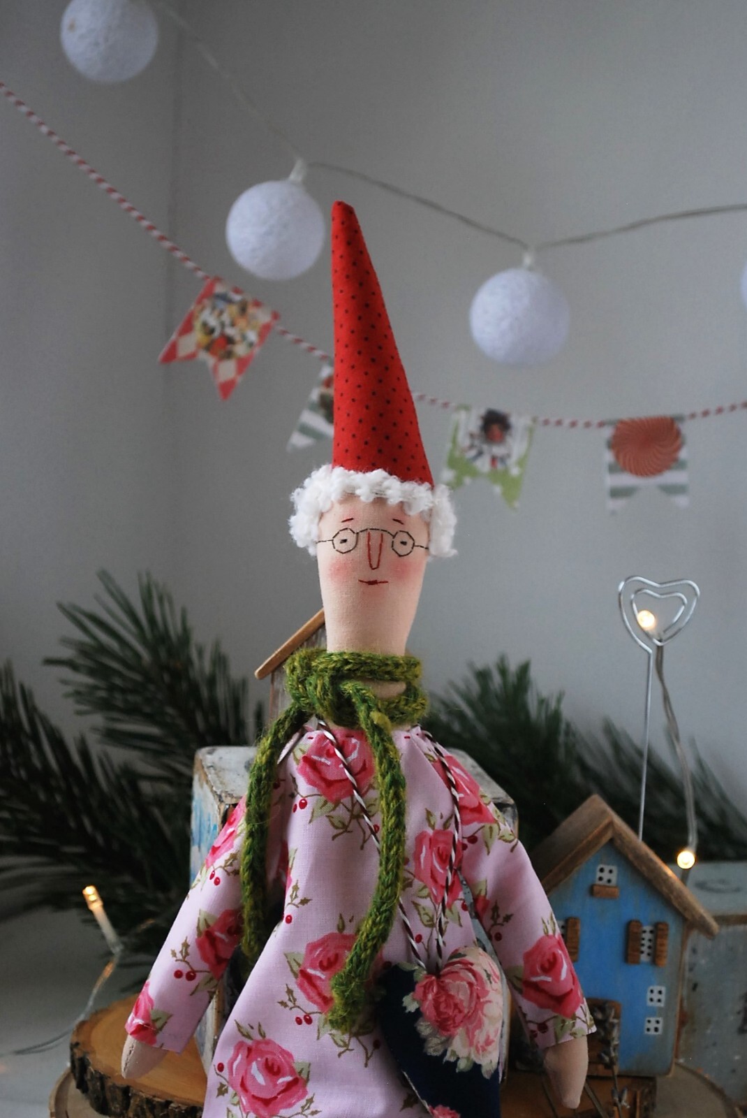 Primitive Doll Elf Santa Handmade Tilda Doll Christmas Scandinavian ...