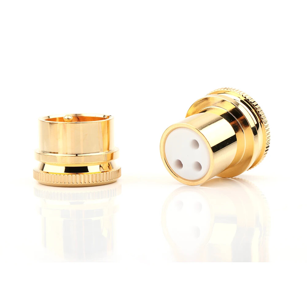 1Pair XLR male Female Noise Reducing Caps PTFE Insulation 24k Gold ...