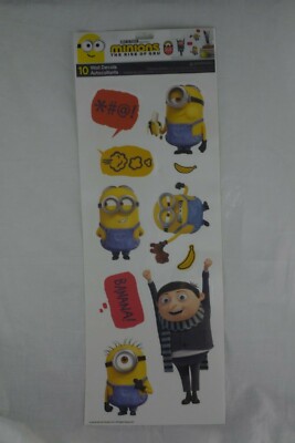 MINIONS THE RISE OF GRU wall stickers , 10 Wall Decals Autocollants New ...