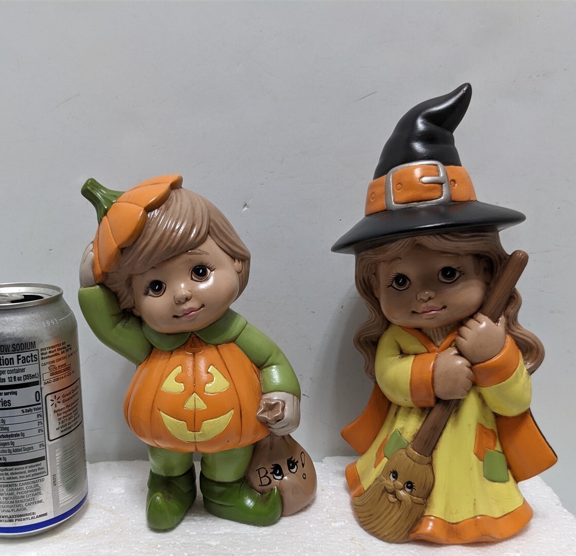 Vintage Halloween Dona Mold Sweet Tots Girl Witch Boy Pumpkin Jack O ...