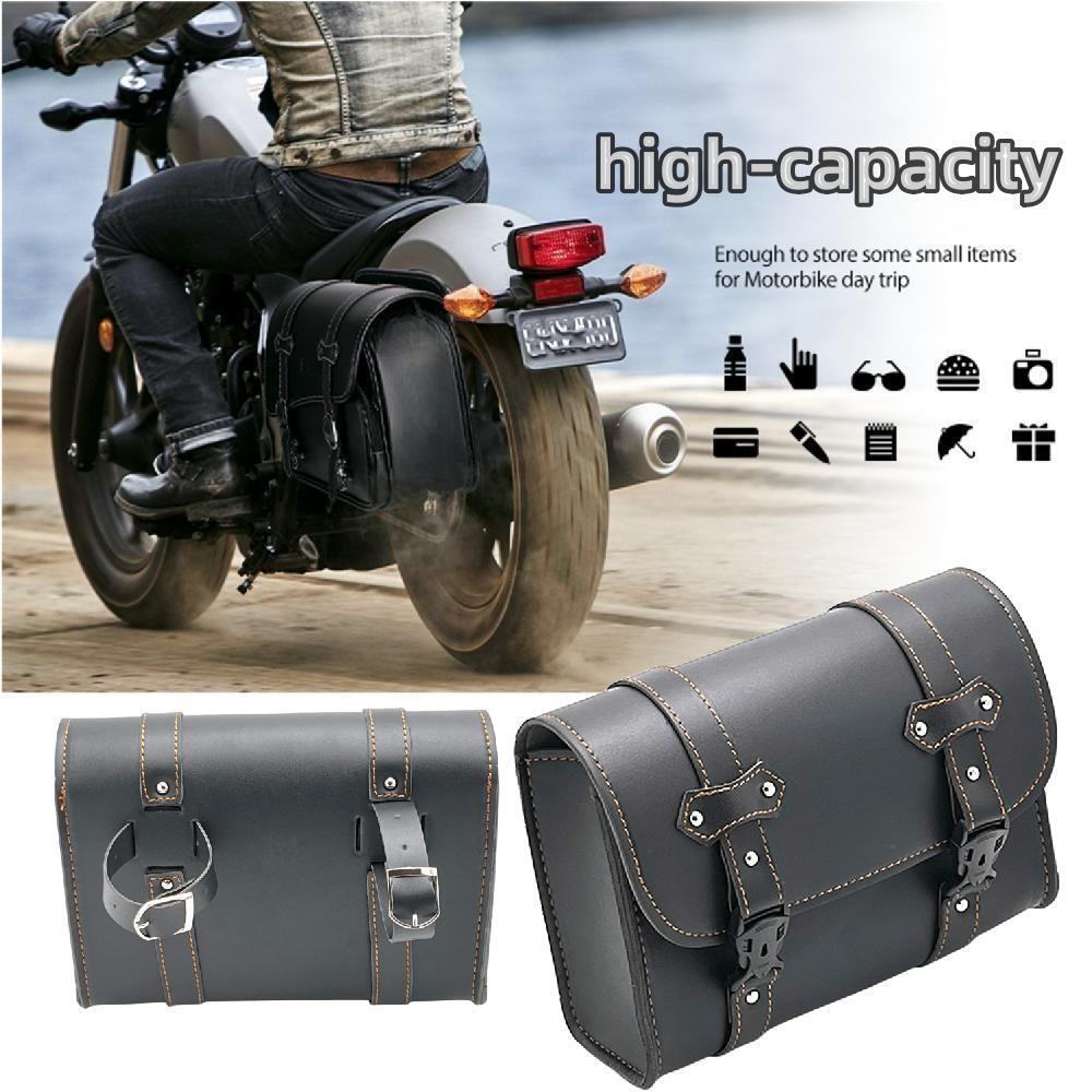 1xPU Leather Motorcycle Side Saddle Bags Waterproof Tool Bag Saddlebags ...