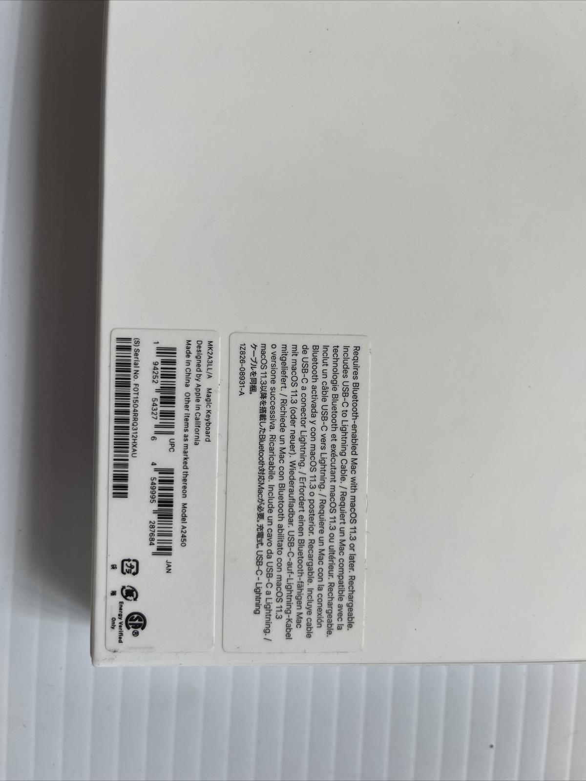 Apple Magic Keyboard 2 (MK2A3LL/A) - Model A2450 - Authentic / Genuine ...