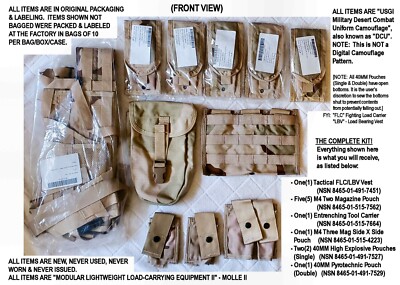 COMPLETE KIT! NEW USGI DCU MOLLE II FLC Vest + 10 Pouches | eBay