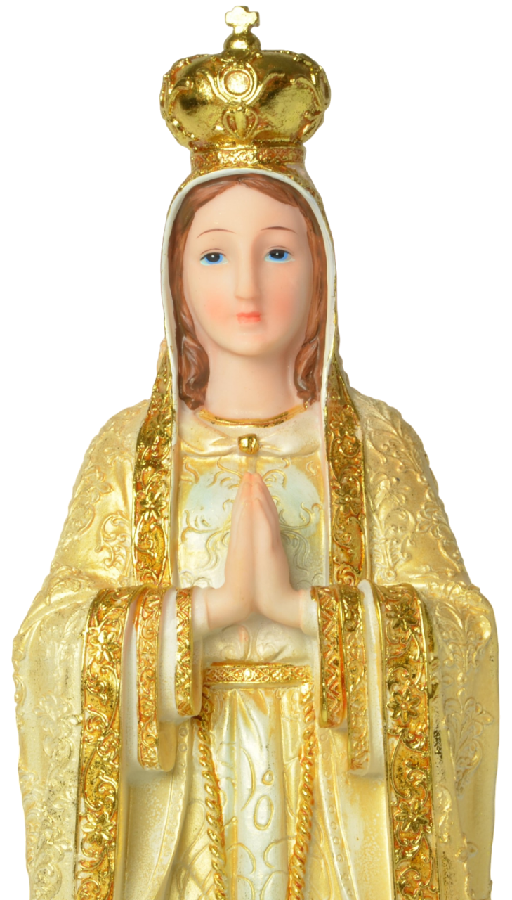 Our Lady of Fatima Gold Statue - 21x21x51CM Religious Sculpture for ...