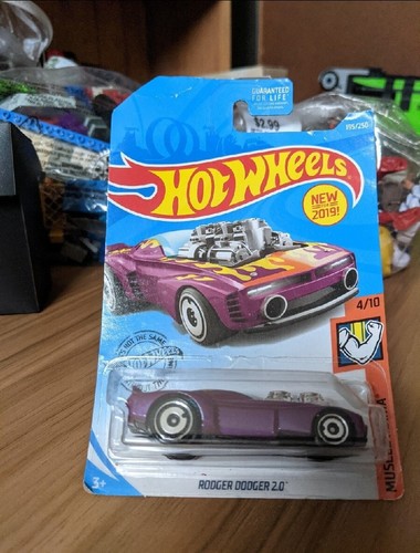 2019 Hot Wheels Muscle Mania #4/10 Rodger Dodger 2.0 Purple 195/250 1/ ...