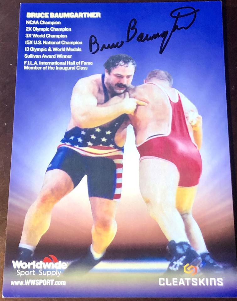 BRUCE BAUMGARTNER USA GOLD MEDAL OLYMPIC WRESTLER auto autograph signed ...