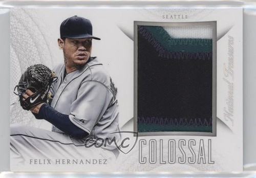 2015 Panini National Treasures Colossal Number Patch /5 Felix Hernandez ...