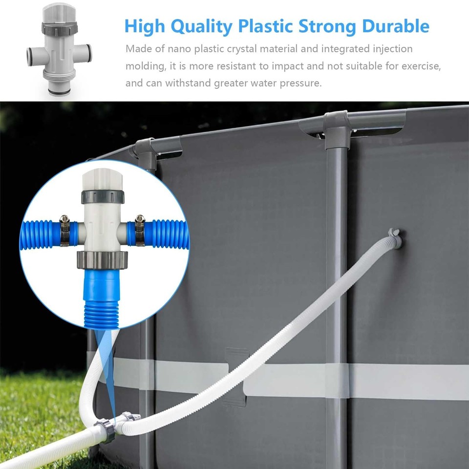 Dual Split Hose Plunger Valve with 3 Zip Ties for Intex Pool hoses ...