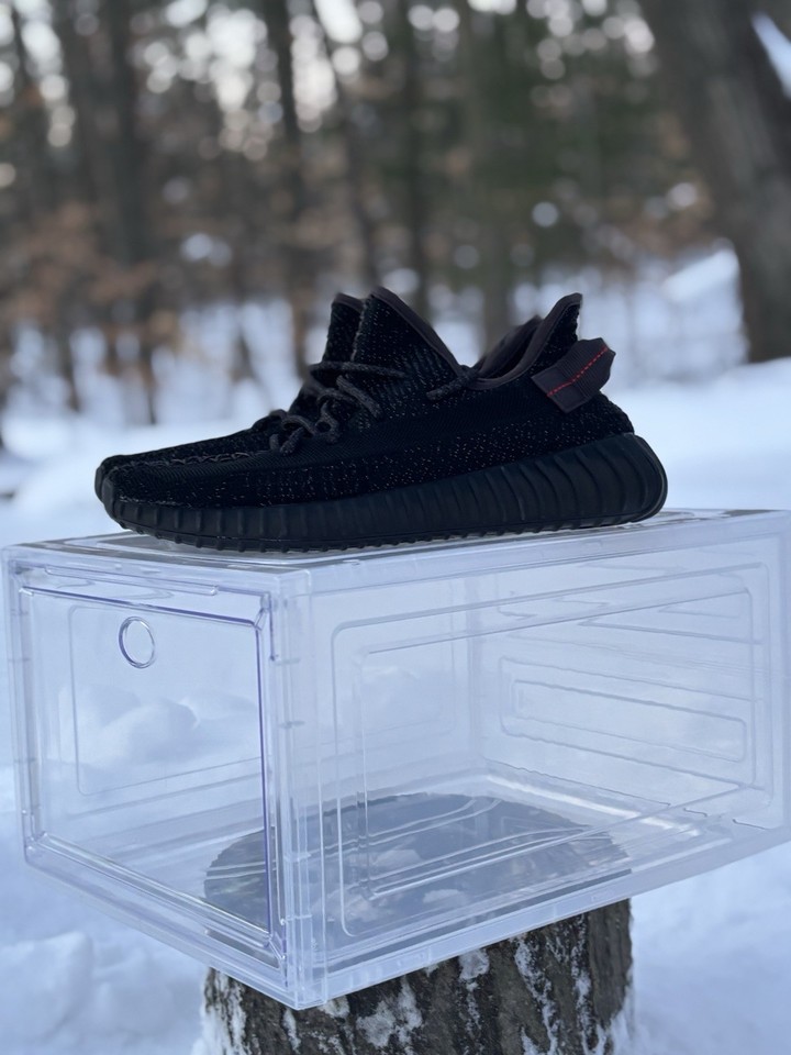 adidas Yeezy Boost 350 V2 Bred Black Primeknit Low Top Lace Up Rubber ...