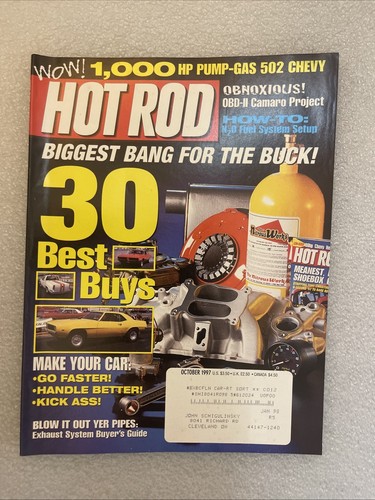 October 1997 Hot Rod magazine custom cars race etc | eBay