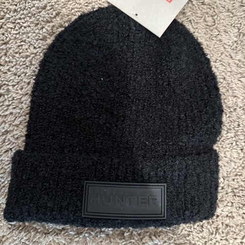 Hunter Texture Beanie Tonal Patch Black Winter Cozy Knit Hat Cap New | eBay