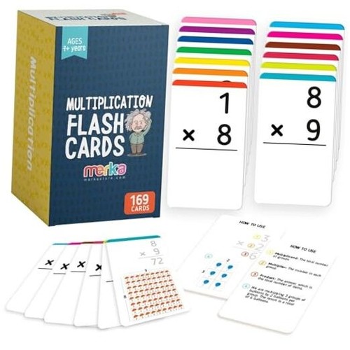 3rd Grade Flash Cards Table for Kids, Math 1 Set (169 Pcs ...