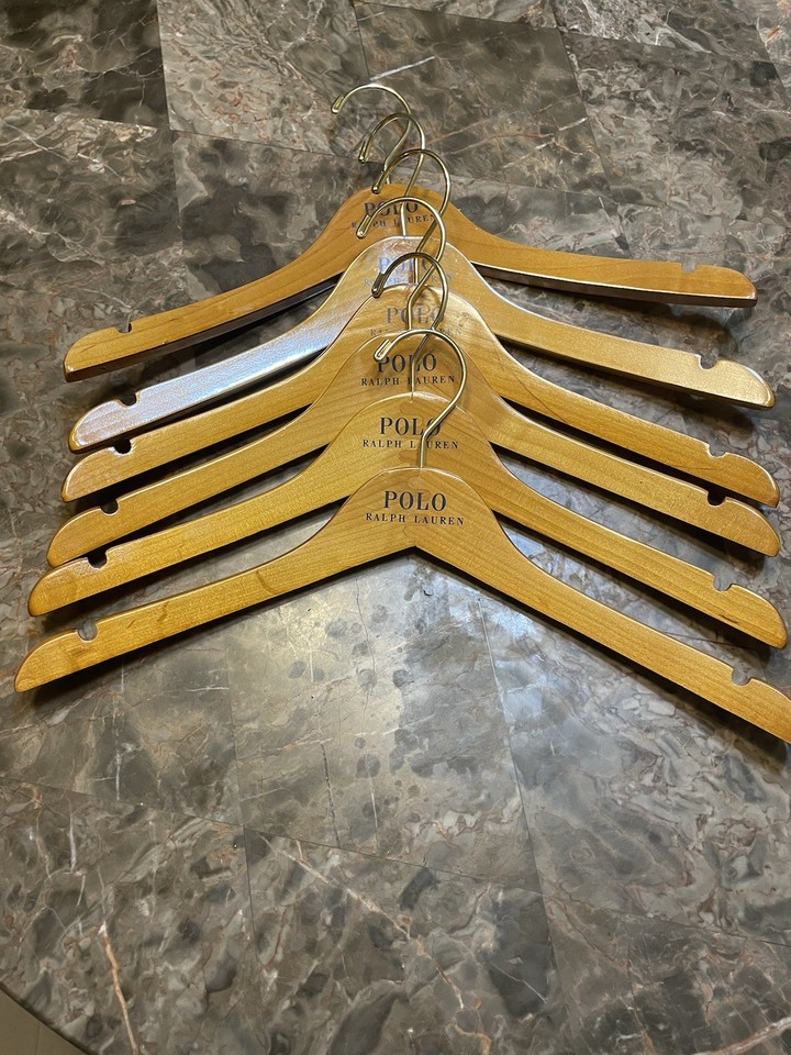 POLO Ralph Lauren LOT of 6 Brown Wooden Retail Store Curved Clothes ...