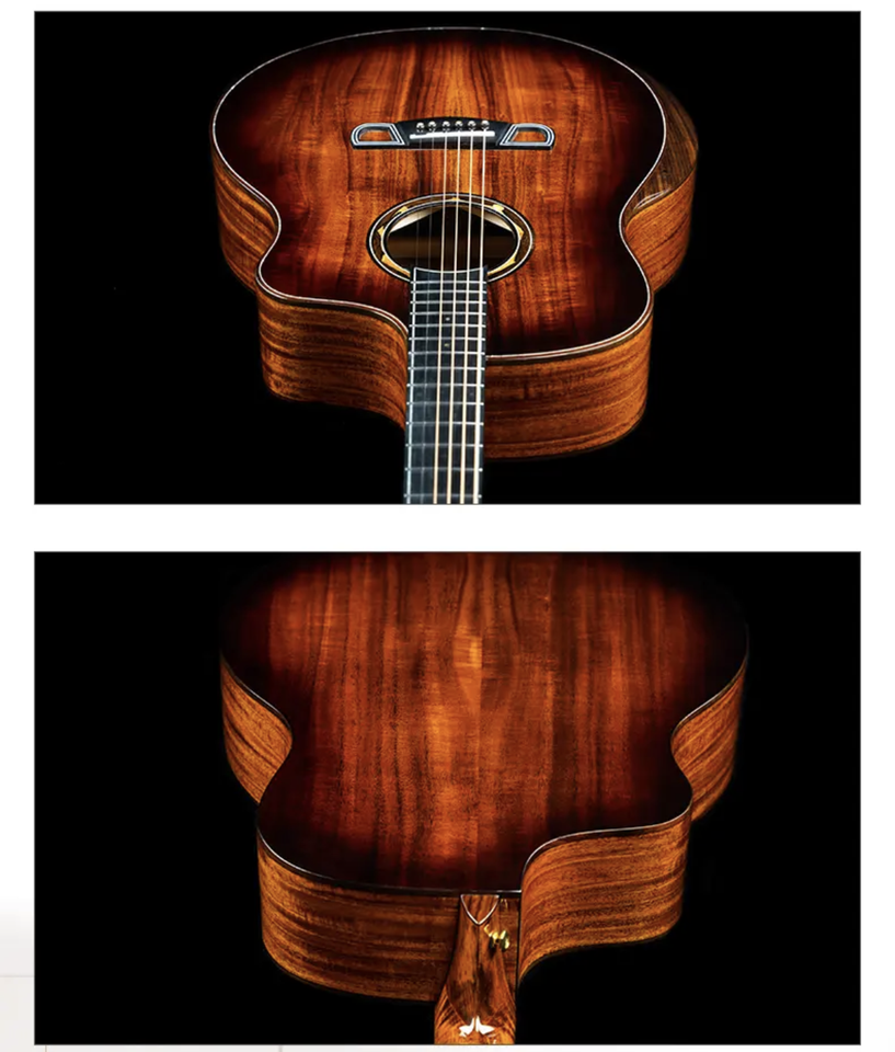 All Solid Koa Wood 42 Inch Merida Scar Acoustic Guitar Flame Maple Neck ...
