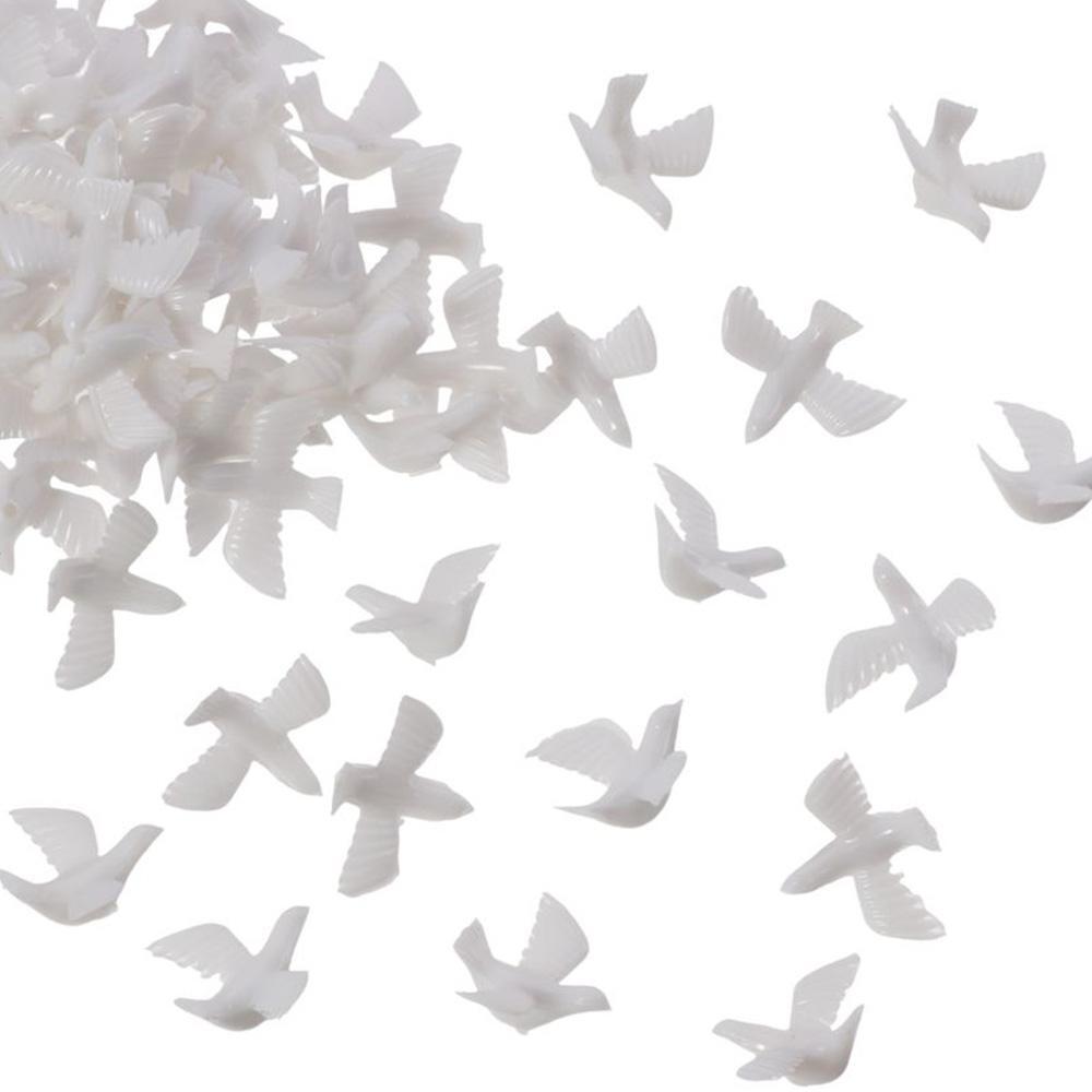 200Pcs Miniature Birds Bulk White Ornament Cute Mini Doves Holiday ...